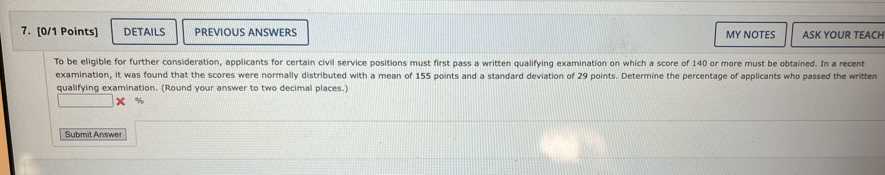 Solved qualifying examination. (Round your answer to two | Chegg.com