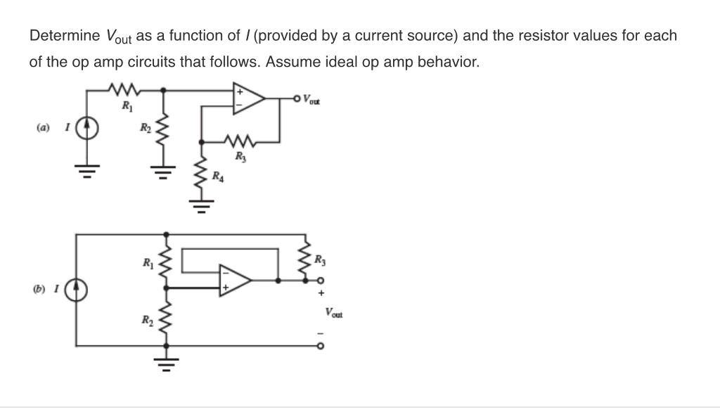 Solved Determine Vout as a function of / (provided by a | Chegg.com