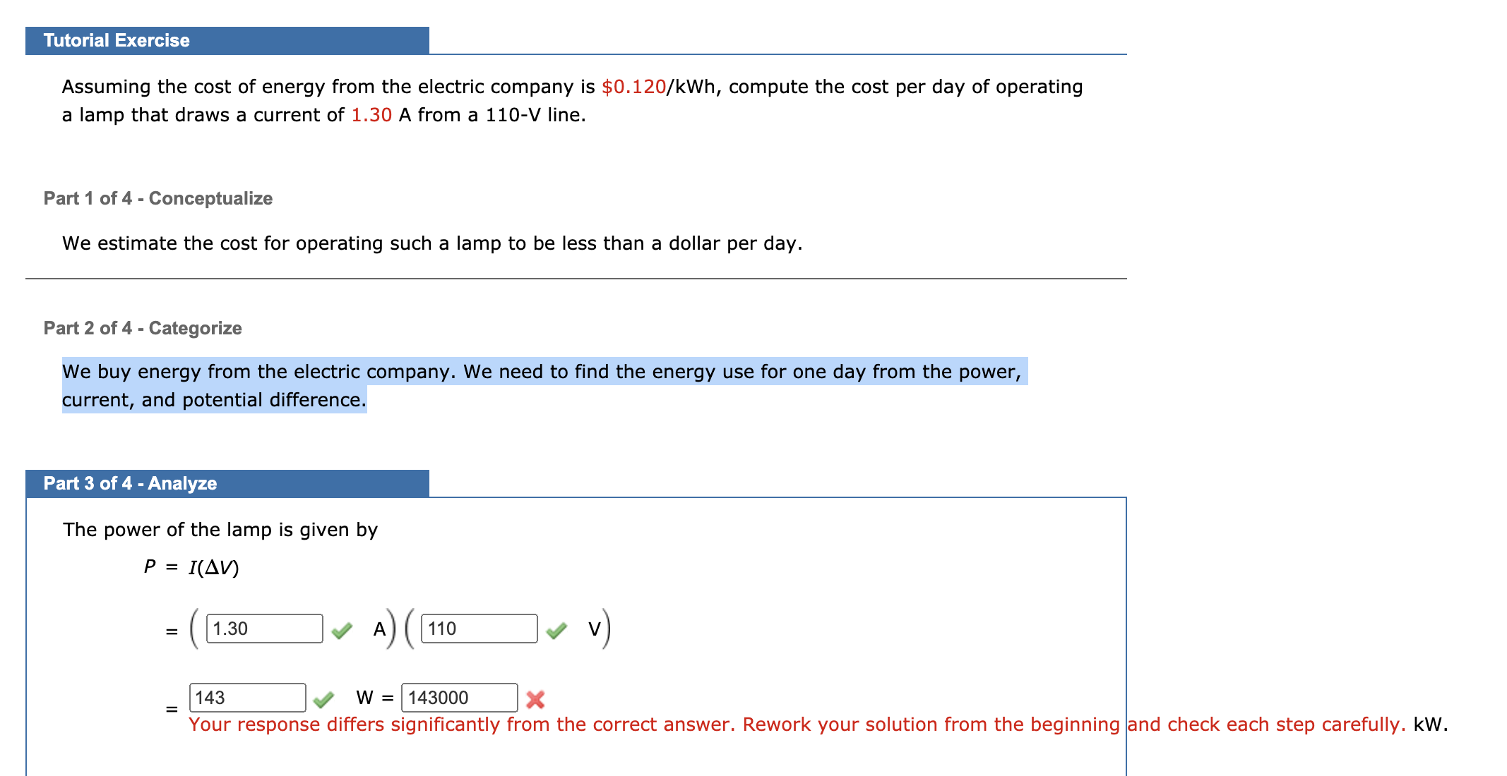 Solved Tutorial Exercise Assuming the cost of energy from | Chegg.com
