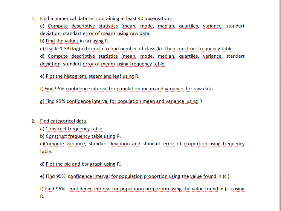 Solved 1. Find a numerical data set containing at least 40 | Chegg.com
