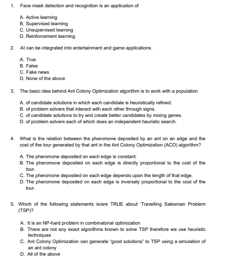 Solved 6. Genetic algorithm is A. a heuristic search method | Chegg.com