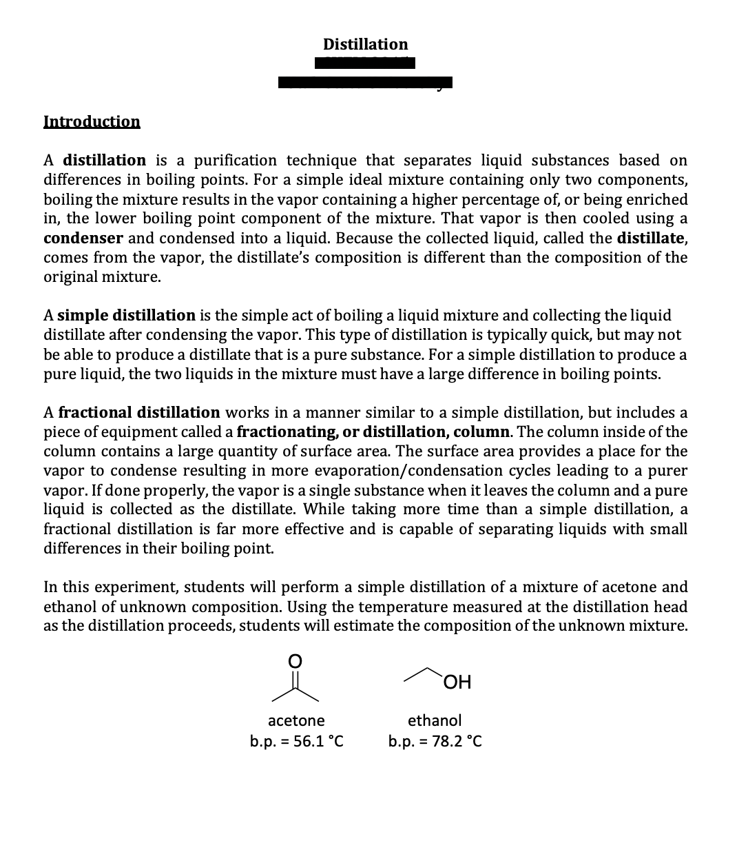 Solved 1) A student distills a liquid mixture containing | Chegg.com