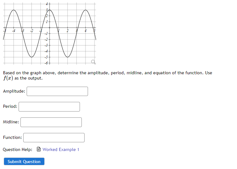Solved Based on the graph above, determine the amplitude, | Chegg.com