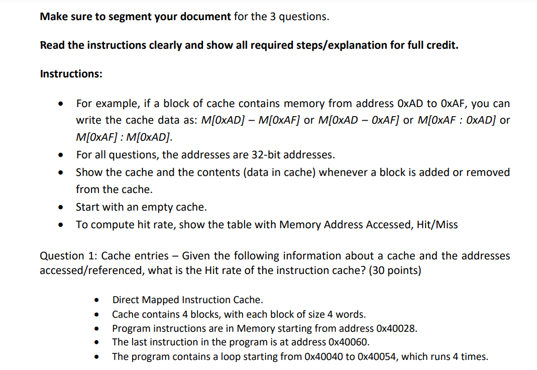 Make sure to segment your document for the 3 | Chegg.com