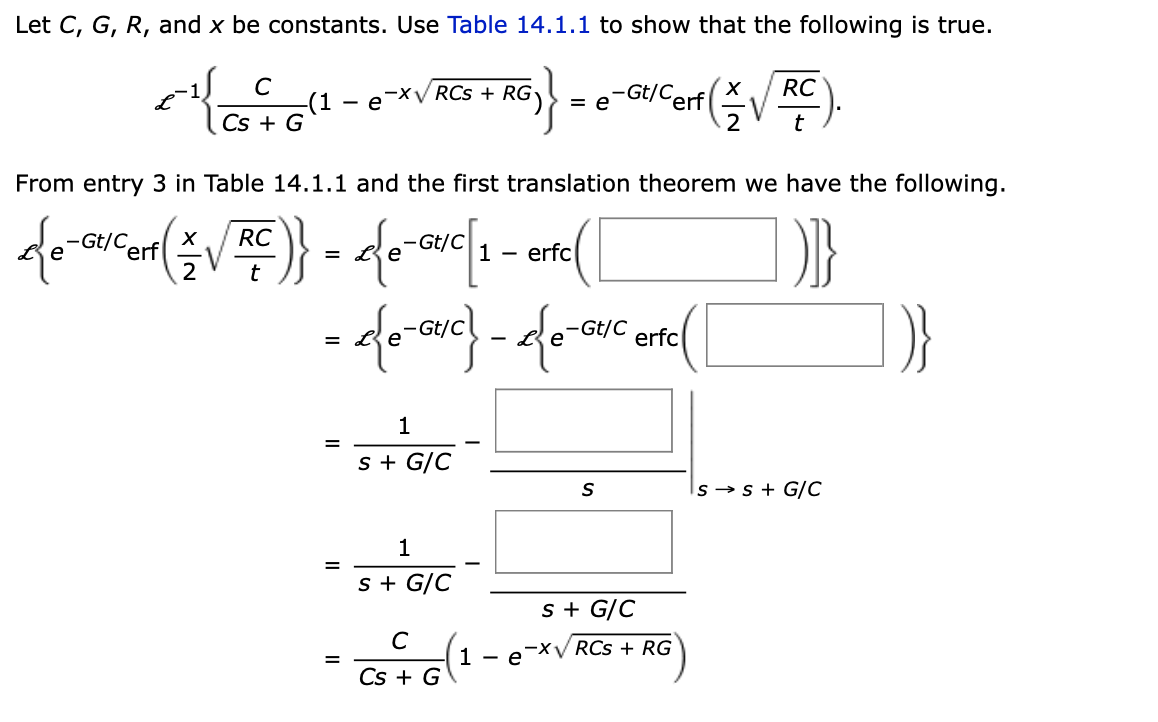 Solved Let C,G,R, and x be constants. Use Table 14.1.1 to | Chegg.com