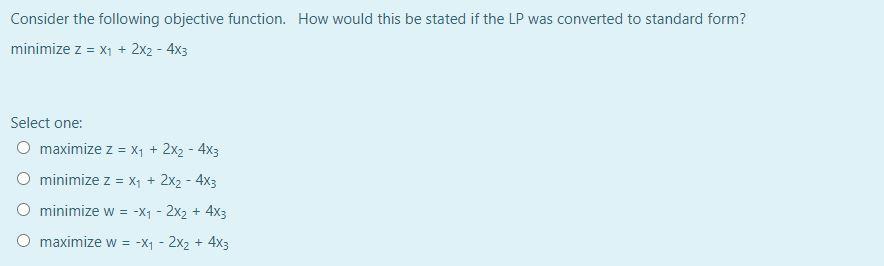 Solved Consider the following objective function. How would | Chegg.com