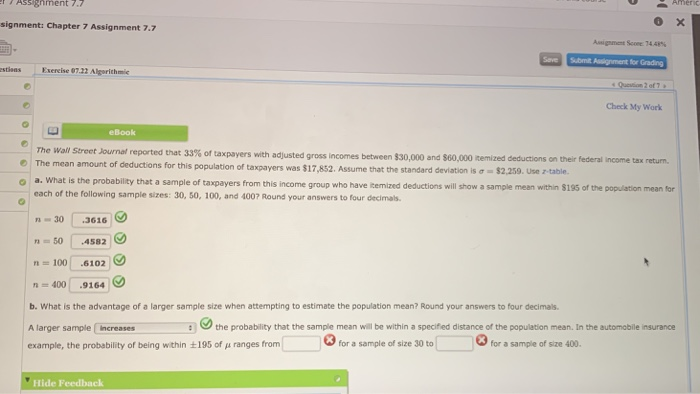 Solved Assignment 7.7 signment: Chapter 7 Assignment 7.7 | Chegg.com