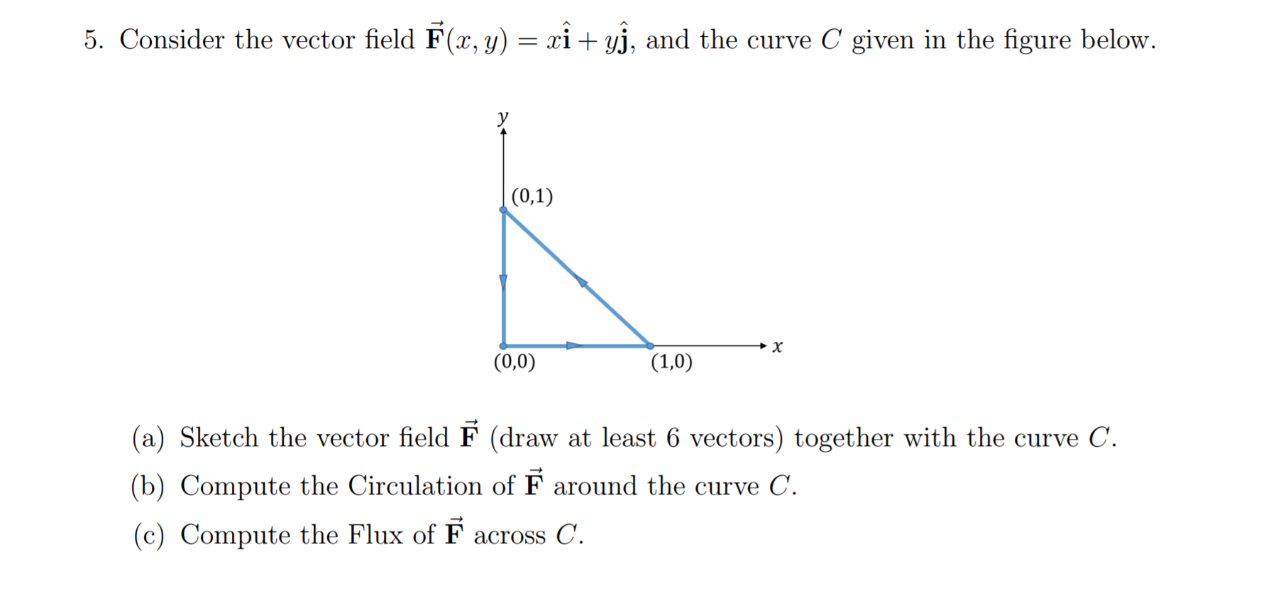Solved 5. Consider the vector field F(x, y) = xi+yj, and the | Chegg.com