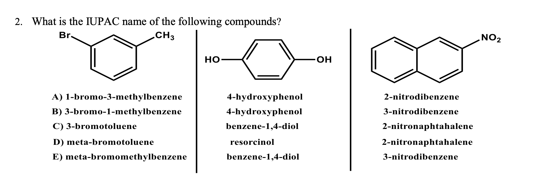 Solved 2. What is the IUPAC name of the following compounds? | Chegg.com
