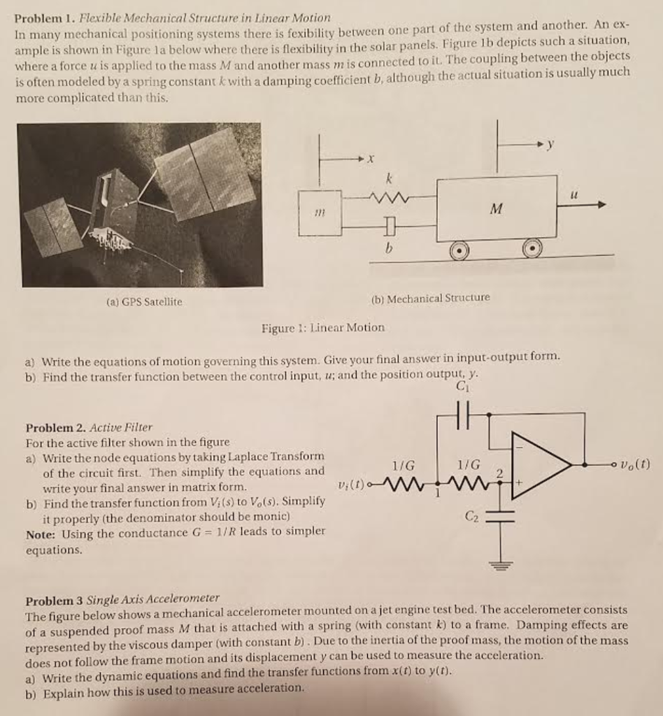 Solved Problem 1. Flexible Mechanical Structure in Linear | Chegg.com