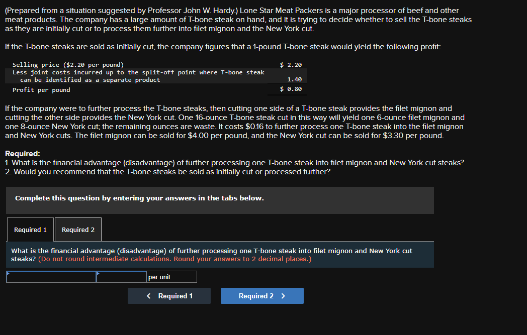 Solved (Prepared from a situation suggested by Professor | Chegg.com