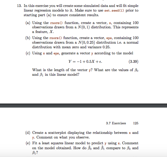 Solved 13. In this exercise you will create some simulated | Chegg.com