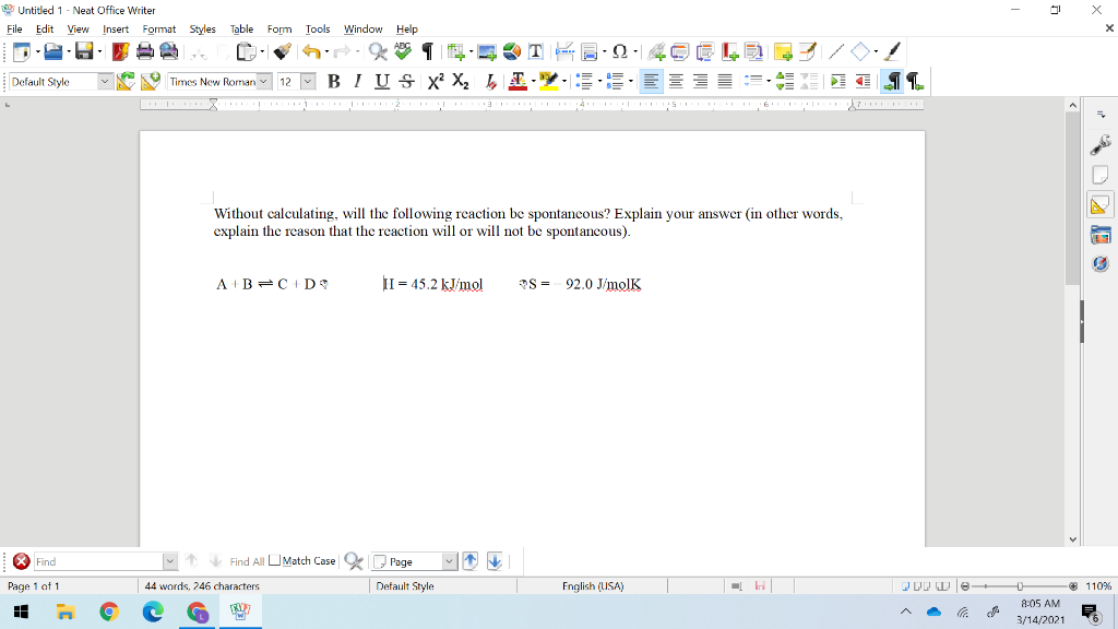 Solved X Untitled 1 - Neat Office Writer File Edit View | Chegg.com