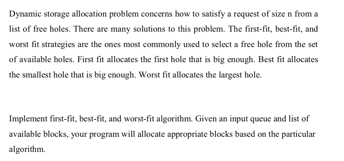 Solved Dynamic Storage Allocation Problem Concerns How To