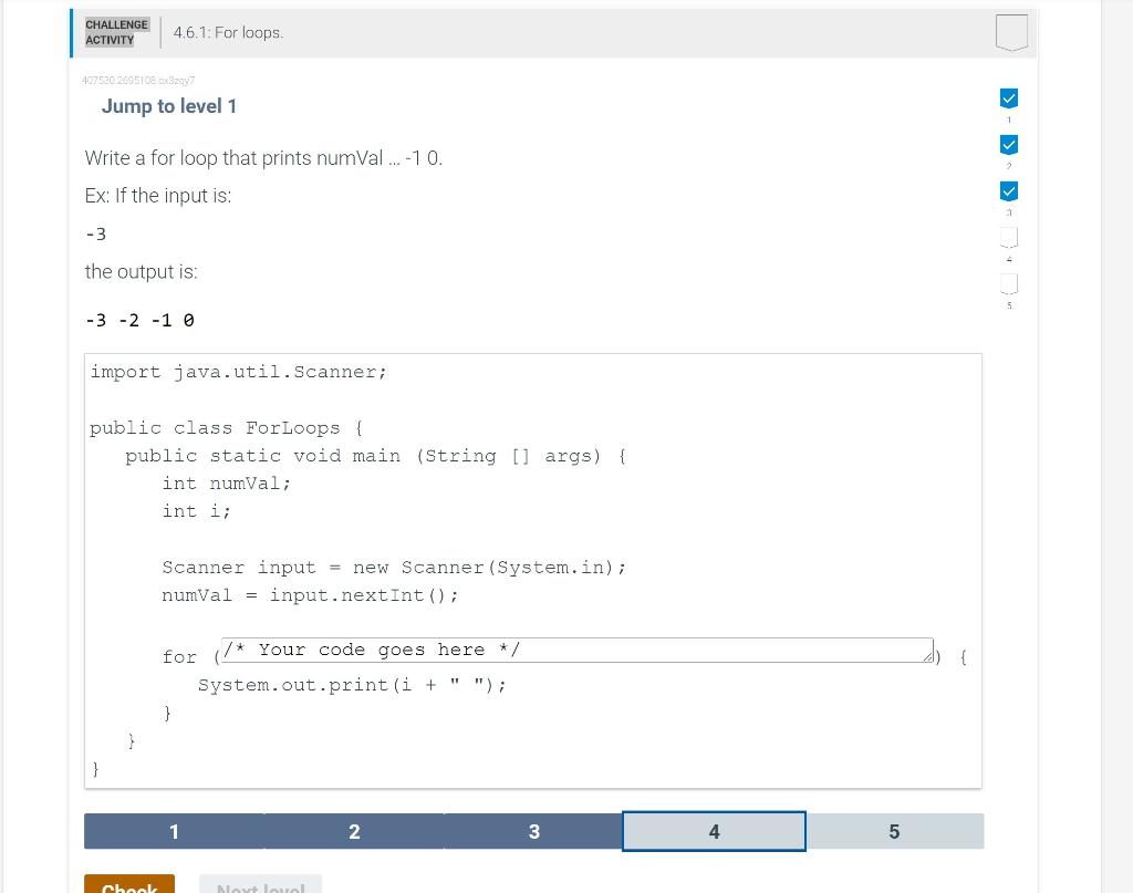 Solved \begin{tabular}{l|l} CHALLENGE & 4.6,1: For loops. \\ | Chegg.com Solved \begin{tabular}{l|l} CHALLENGE & 4.6,1: For loops. \\ | Chegg.com