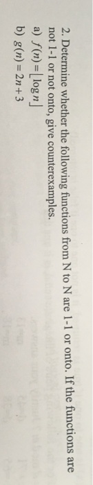 Solved 2. Determine whether the following functions from N | Chegg.com