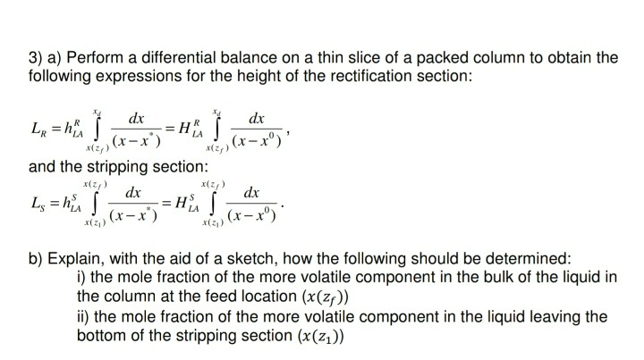 3) ﻿a) ﻿Perform a differential balance on a thin | Chegg.com