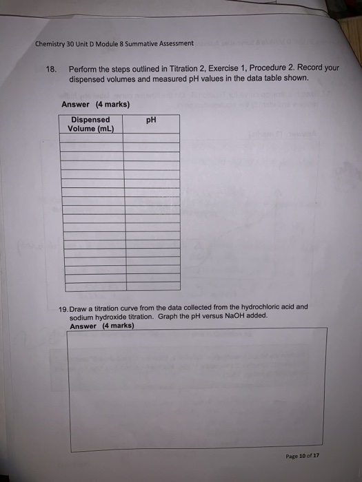 Solved Chemistry 30 Unit C Module 6 Summative Assessment | Chegg.com
