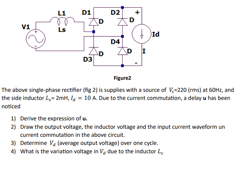 Solved Figure2 The above single-phase rectifier (fig 2) is | Chegg.com