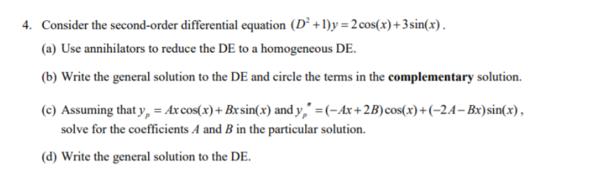 Solved 4. Consider the second-order differential equation | Chegg.com