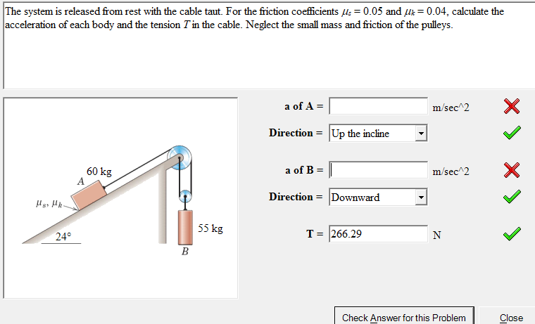 Solved The system is released from rest with the cable taut. | Chegg.com