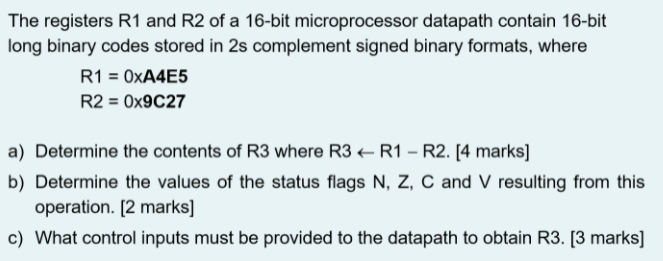 Solved The registers R1 and R2 of a 16-bit microprocessor | Chegg.com