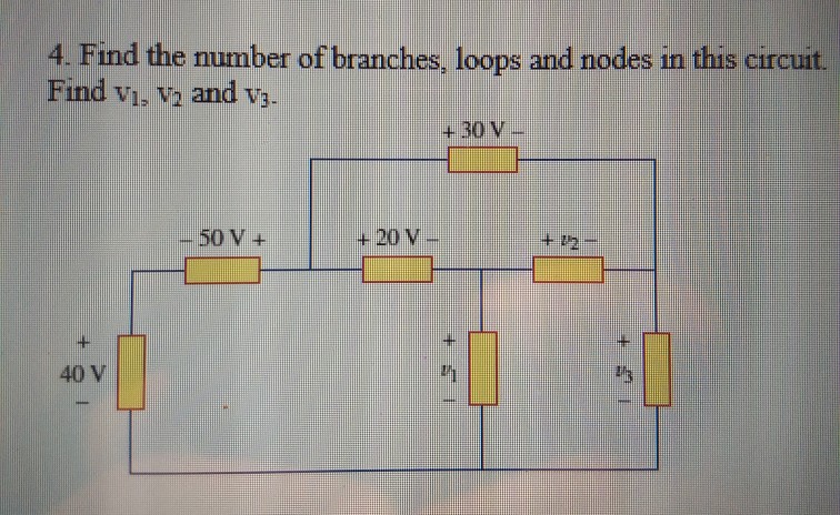 Solved 4. Find the number of branches, loops and nodes in | Chegg.com