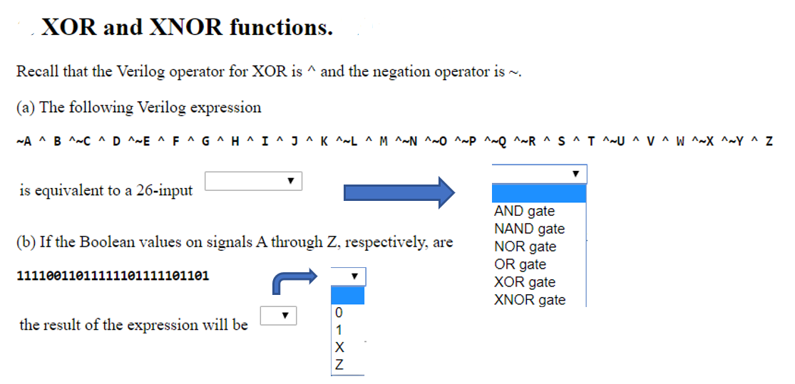 Solved XOR And XNOR Functions Recall That The Verilog Chegg