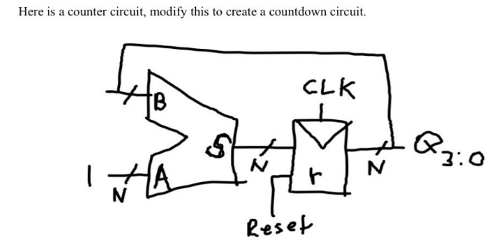 Solved Here is a counter circuit, modify this to create a | Chegg.com