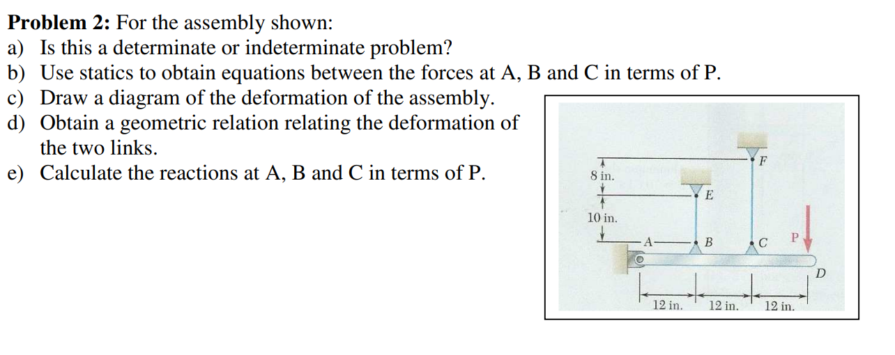Solved Problem 2: For the assembly shown: a) Is this a | Chegg.com