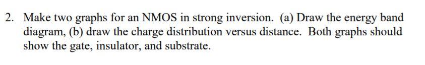 Solved 2. Make two graphs for an NMOS in strong inversion. | Chegg.com