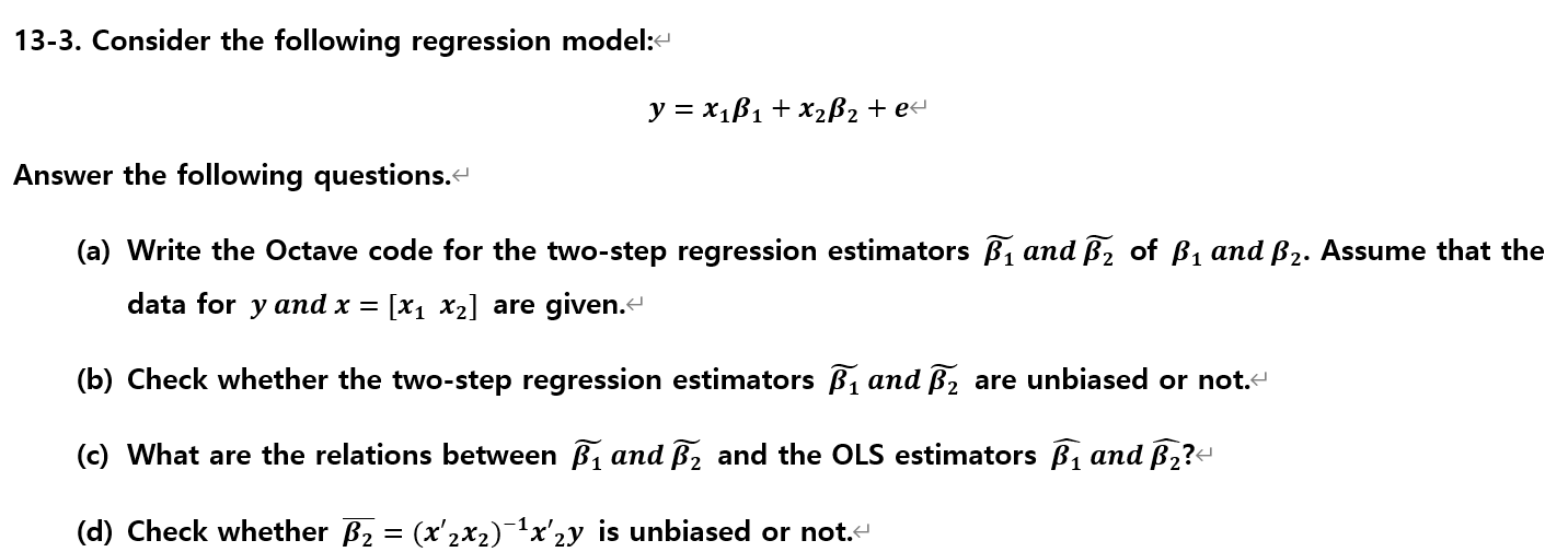 13-3. Consider the following regression model: | Chegg.com