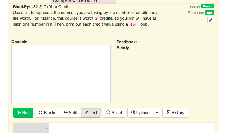 #32.5) For with Function Saved BlockPy: #32.1) Hello | Chegg.com