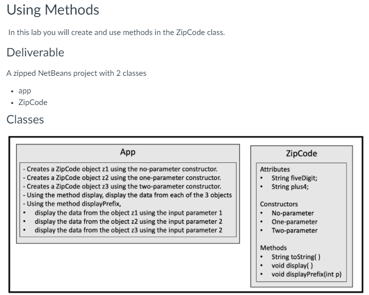 Solved Using Methods In this lab you will create and use | Chegg.com