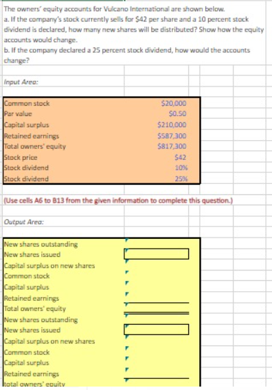 Solved The owners' equity accounts for Vulcano International | Chegg.com