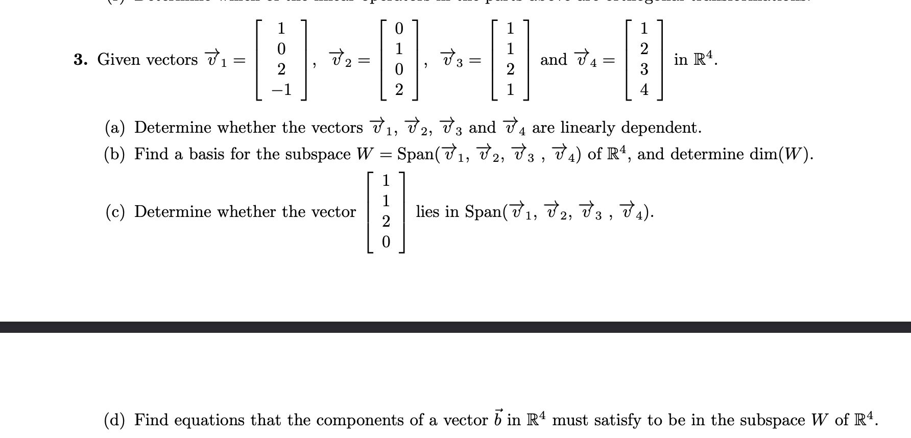 Solved Given vectors | Chegg.com