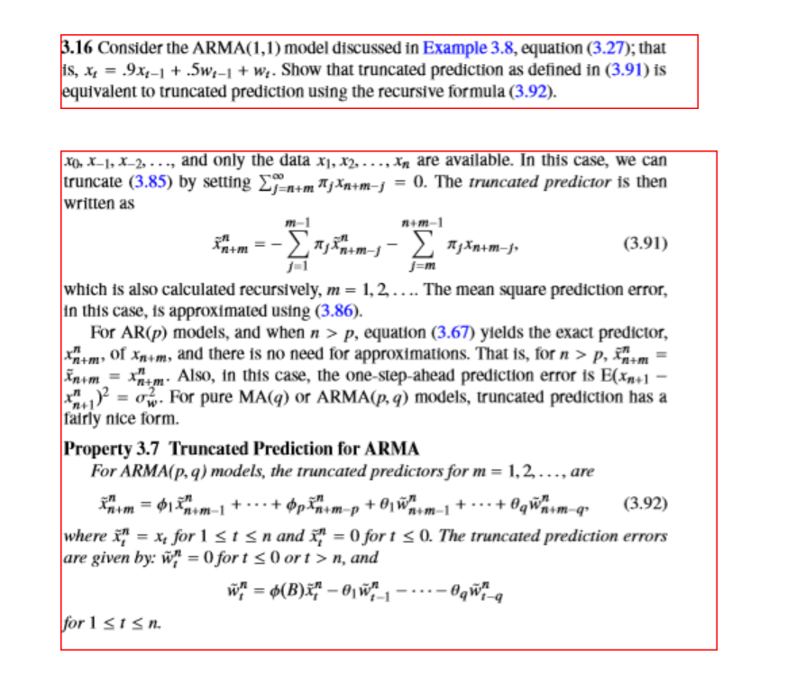 Consider the ARMA(1,1) model discussed in Example | Chegg.com