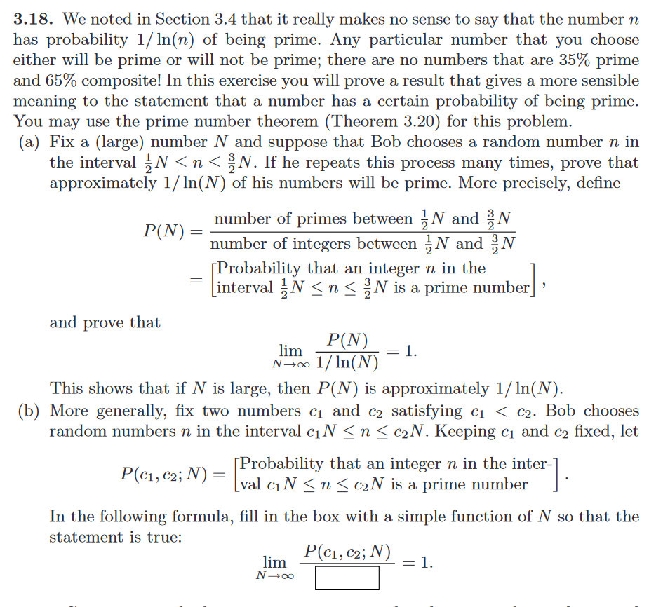 Solved Theorem 3.20 (The Prime Number Theorem). | Chegg.com