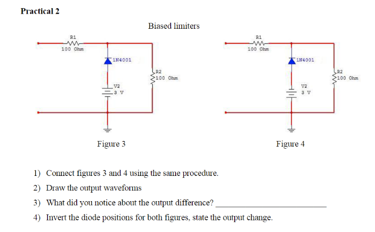 Solved Practical 1 The clipper circuit 1) Connect the Figure | Chegg.com