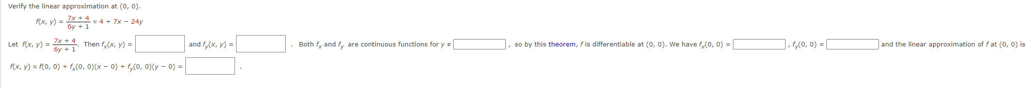 Solved Verify the linear approximation at (0,0). f(x, y) = | Chegg.com