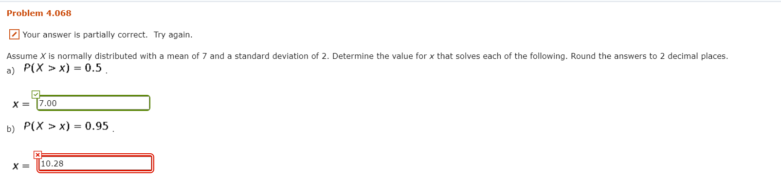 Solved Problem 4 068 Your Answer Is Partially Correct Try