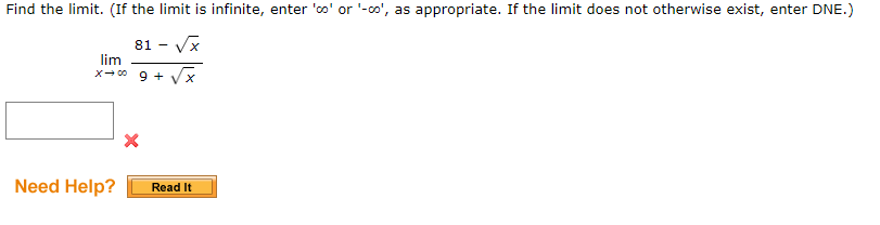 Solved Find the limit. (If the limit is infinite, enter | Chegg.com