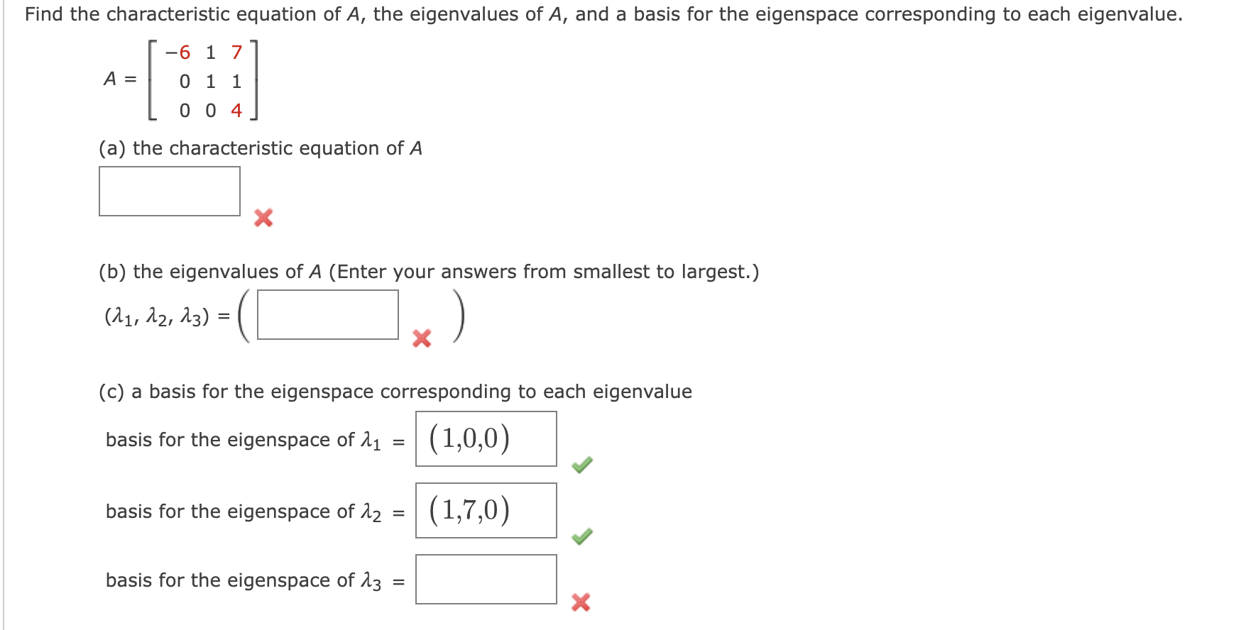 Solved The Characteristic Equation Of A The Eigenvalues Of