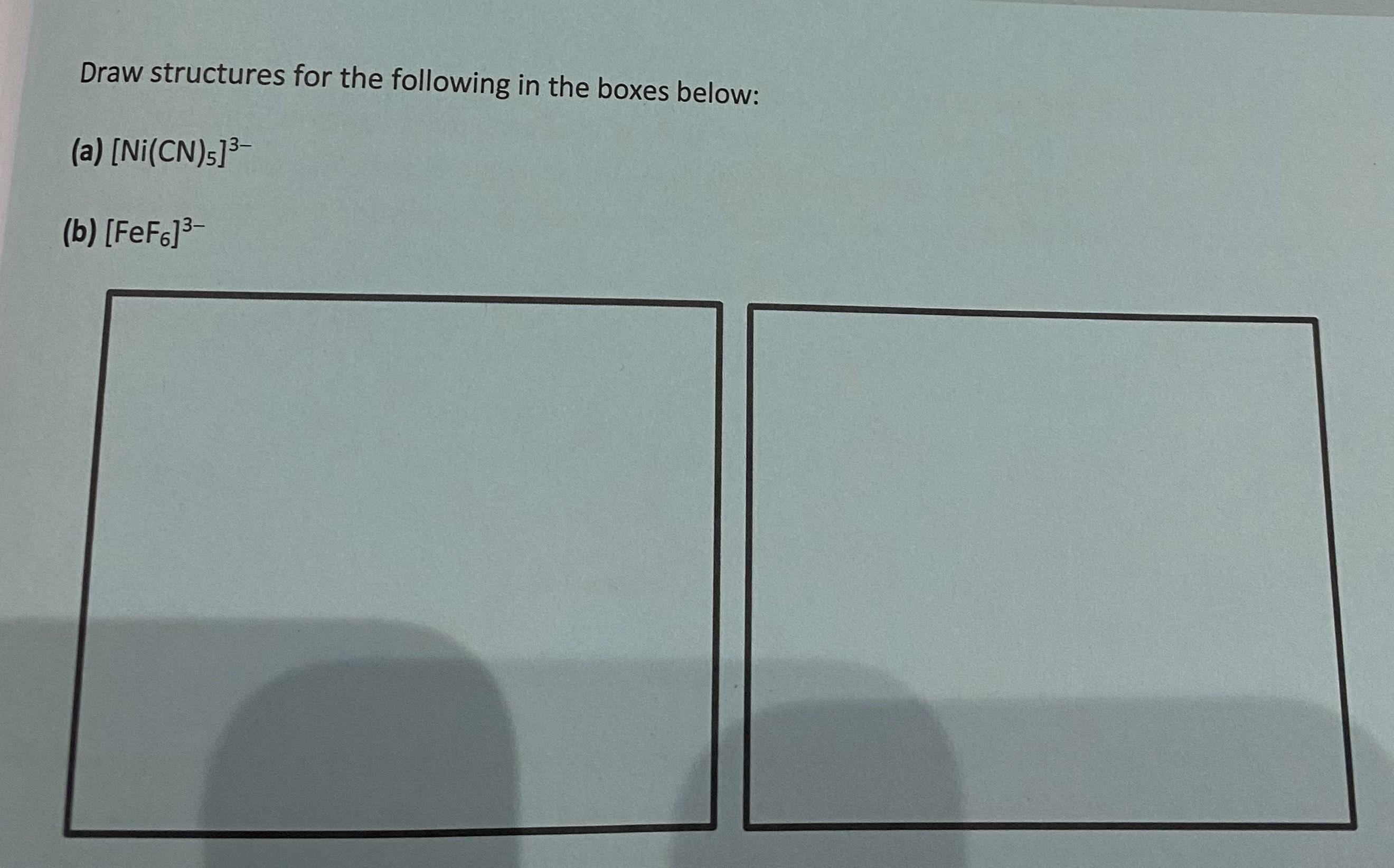 Solved Draw structures for the following in the boxes below: | Chegg.com