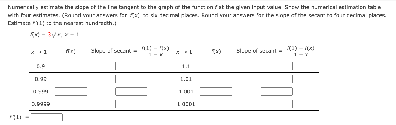 Solved Numerically estimate the slope of the line tangent to | Chegg.com Solved Numerically estimate the slope of the line tangent to | Chegg.com