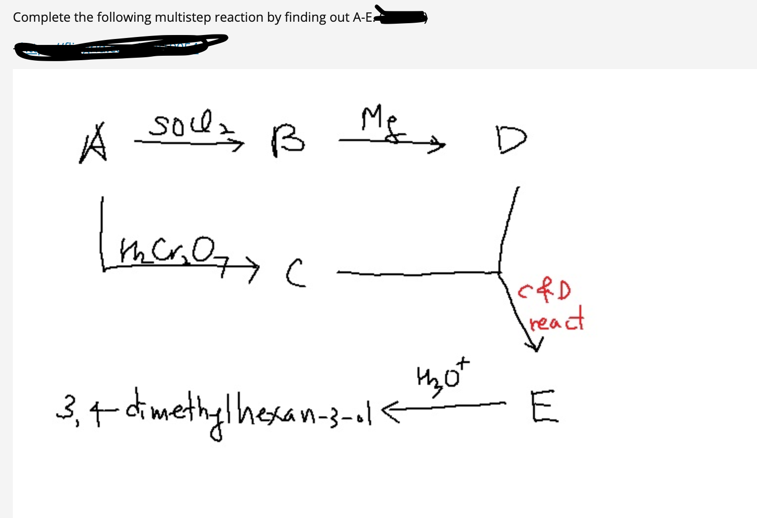 Solved Complete the following multistep reaction by finding | Chegg.com