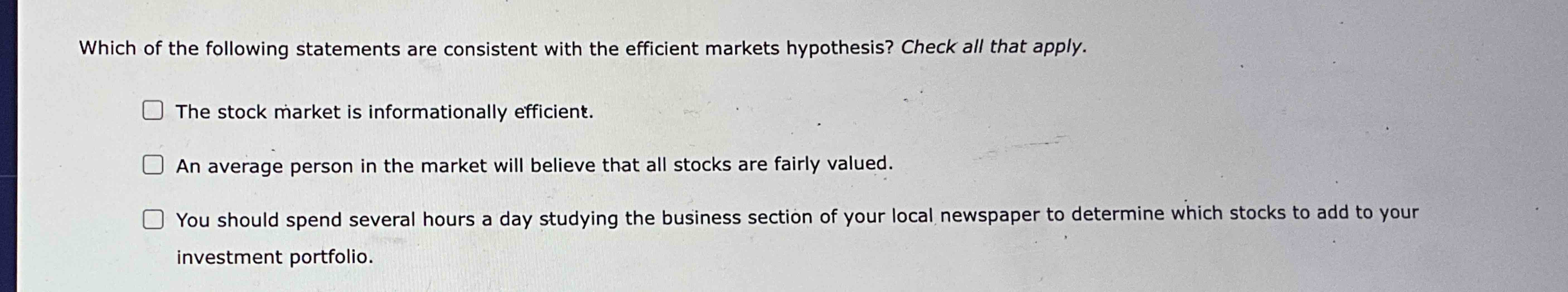 Solved Which of the following statements are consistent with | Chegg.com