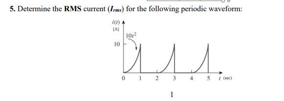 Solved 5. Determine the RMS current (Irms) for the following | Chegg.com
