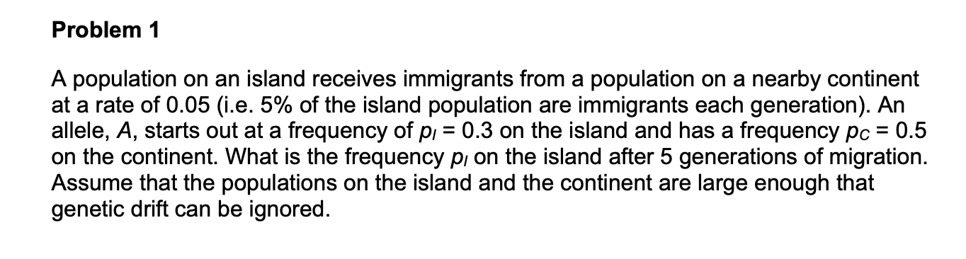 Solved A population on an island receives immigrants from a | Chegg.com