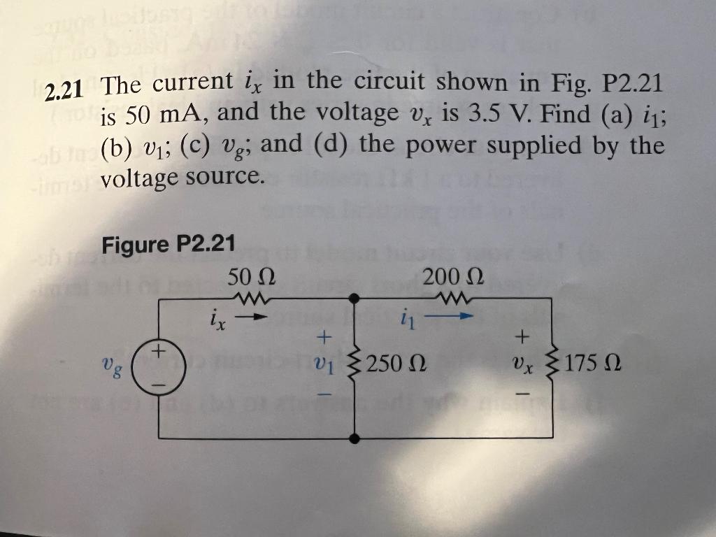 Solved 2 21 The Current Ix In The Circuit Shown In Fig